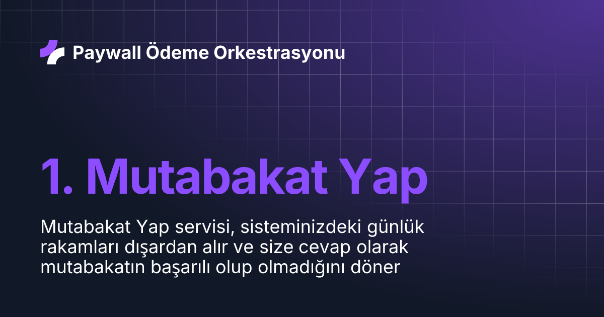1. Mutabakat Yap | Paywall Ödeme Orkestrasyonu